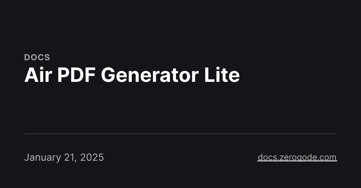 Air PDF Generator Lite