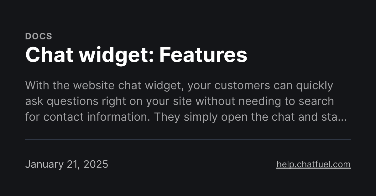 Chat widget: Features
