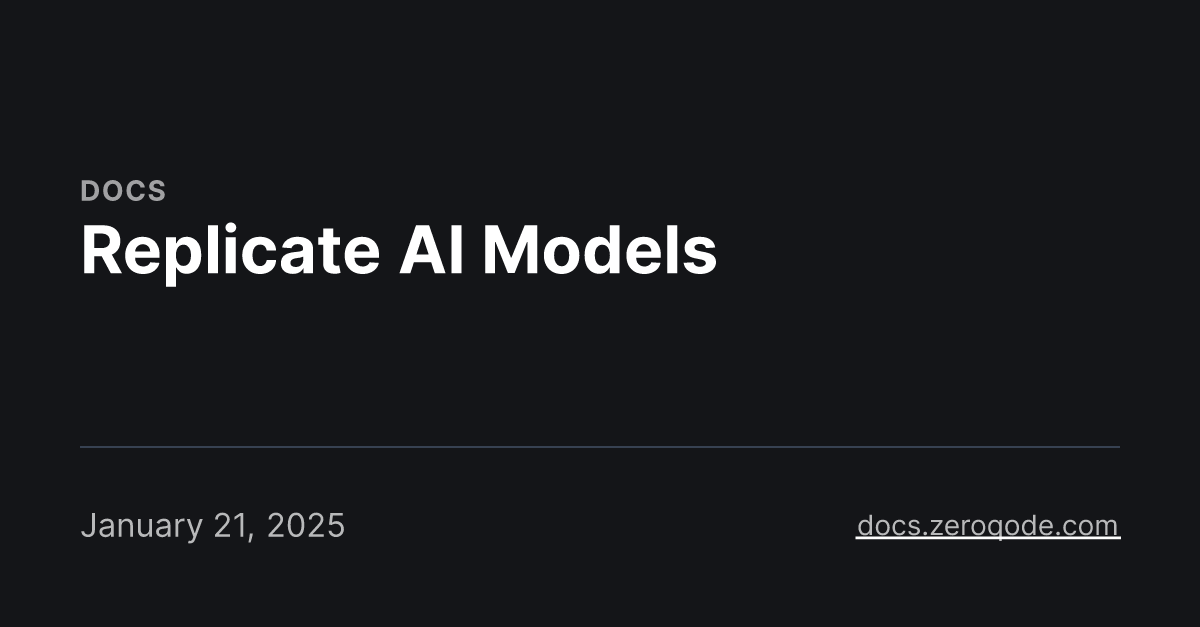 Replicate AI Models