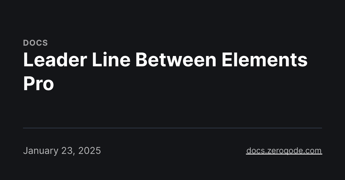 Leader Line Between Elements Pro