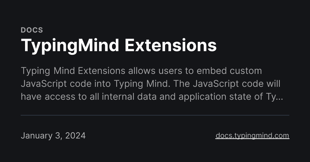 TypingMind Extensions