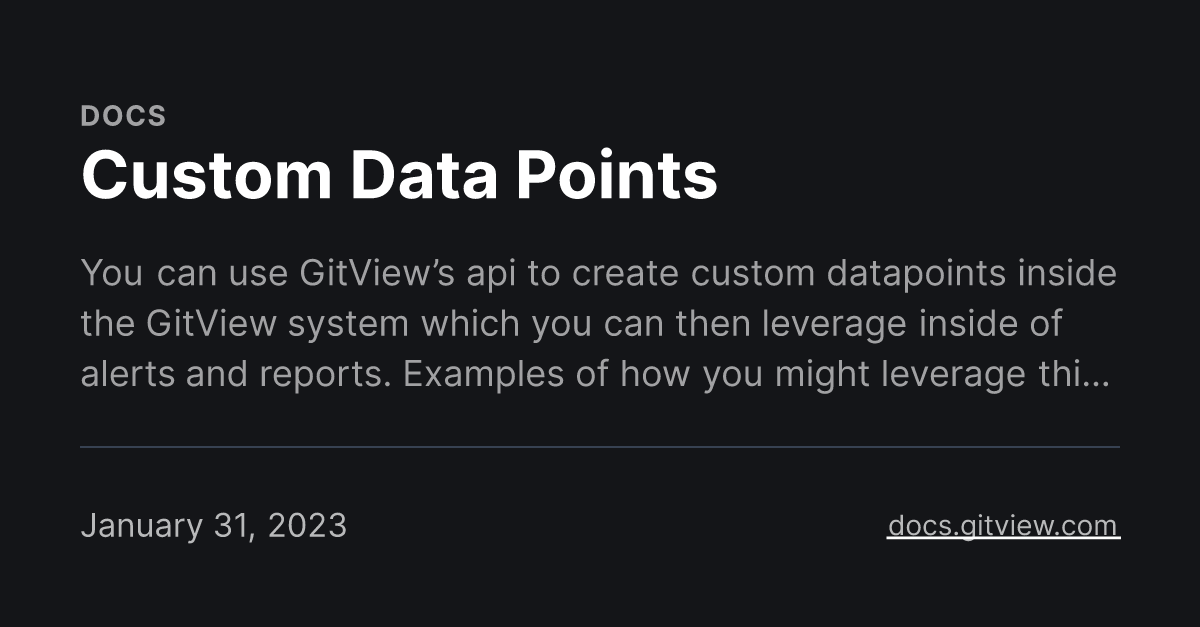 Custom Data Points
