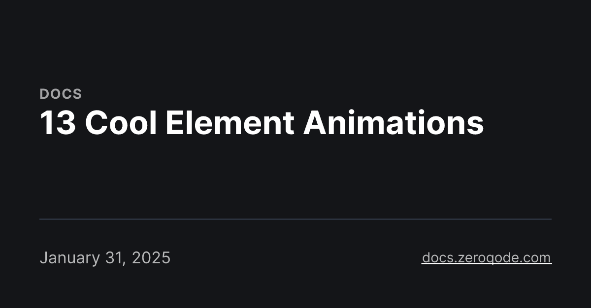 13 Cool Element Animations