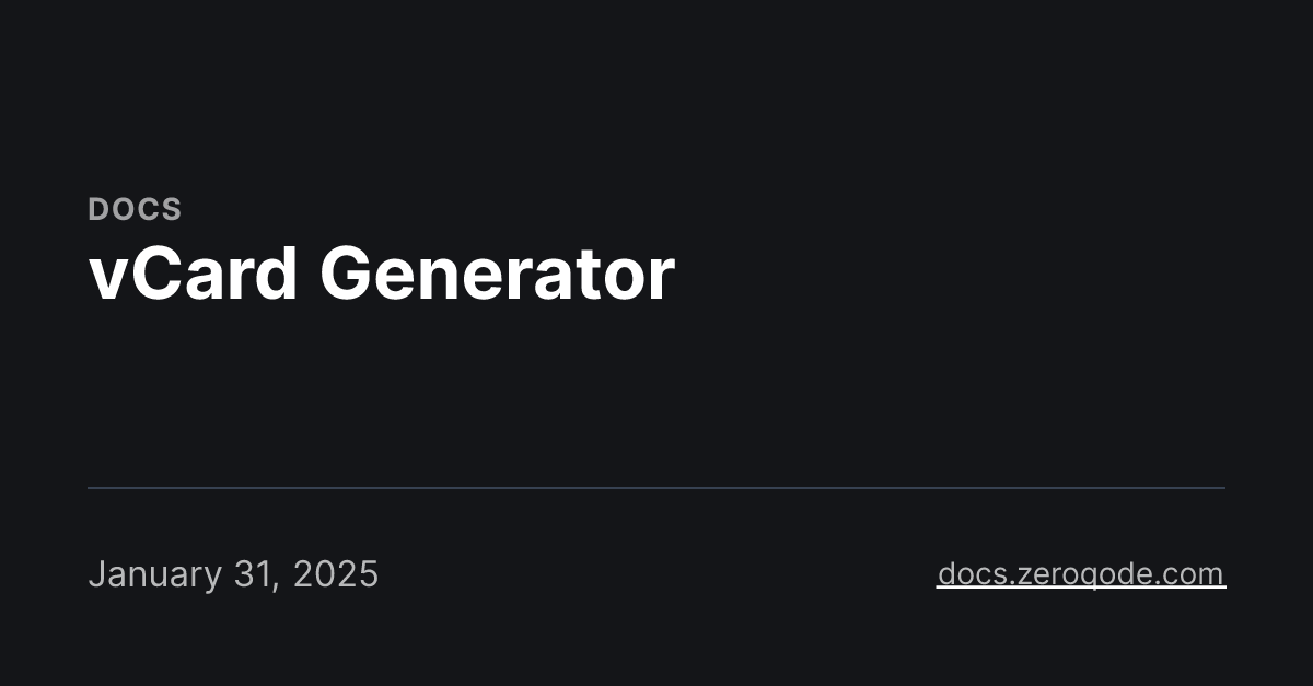 vCard Generator