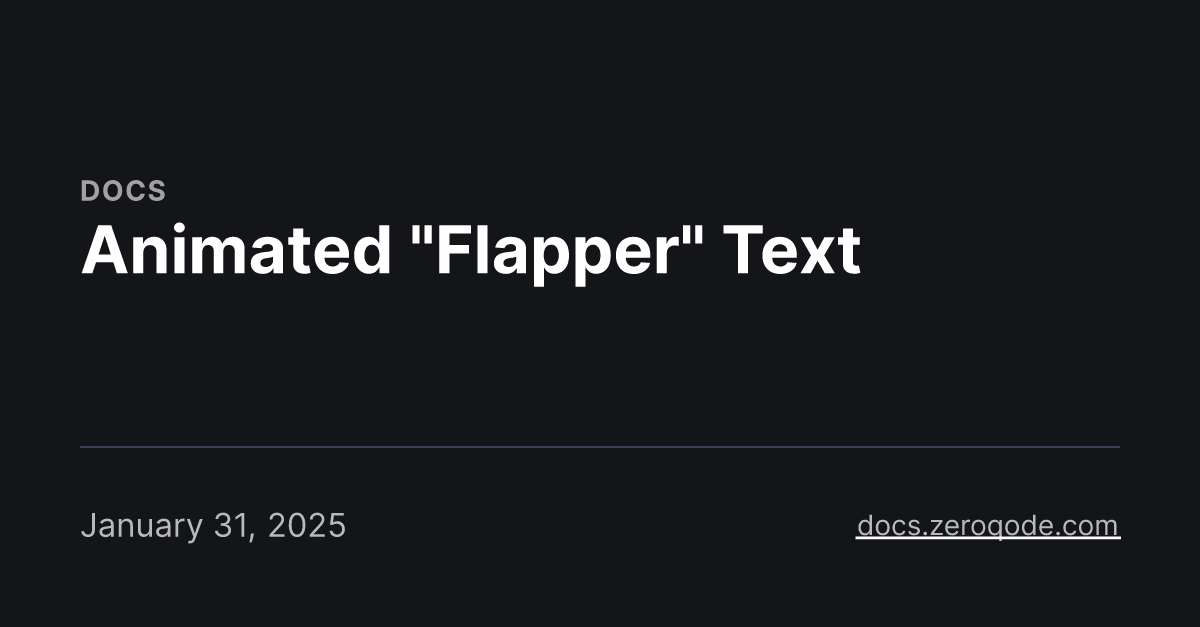 Animated "Flapper" Text