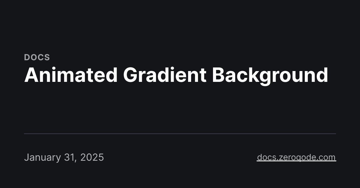 Animated Gradient Background