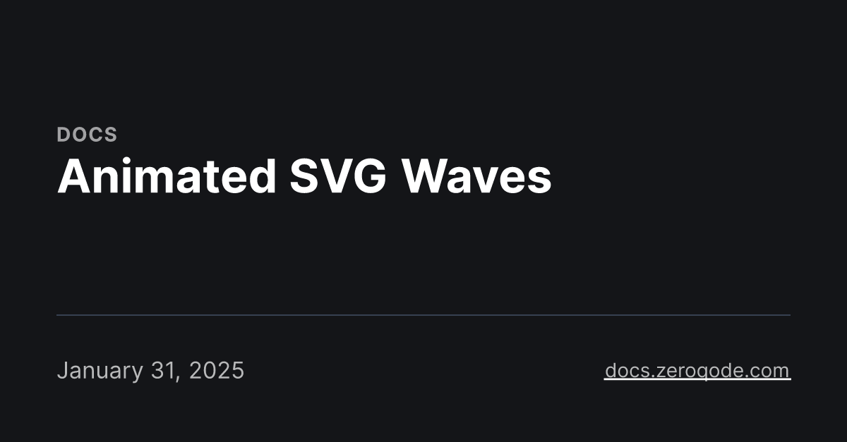 Animated SVG Waves