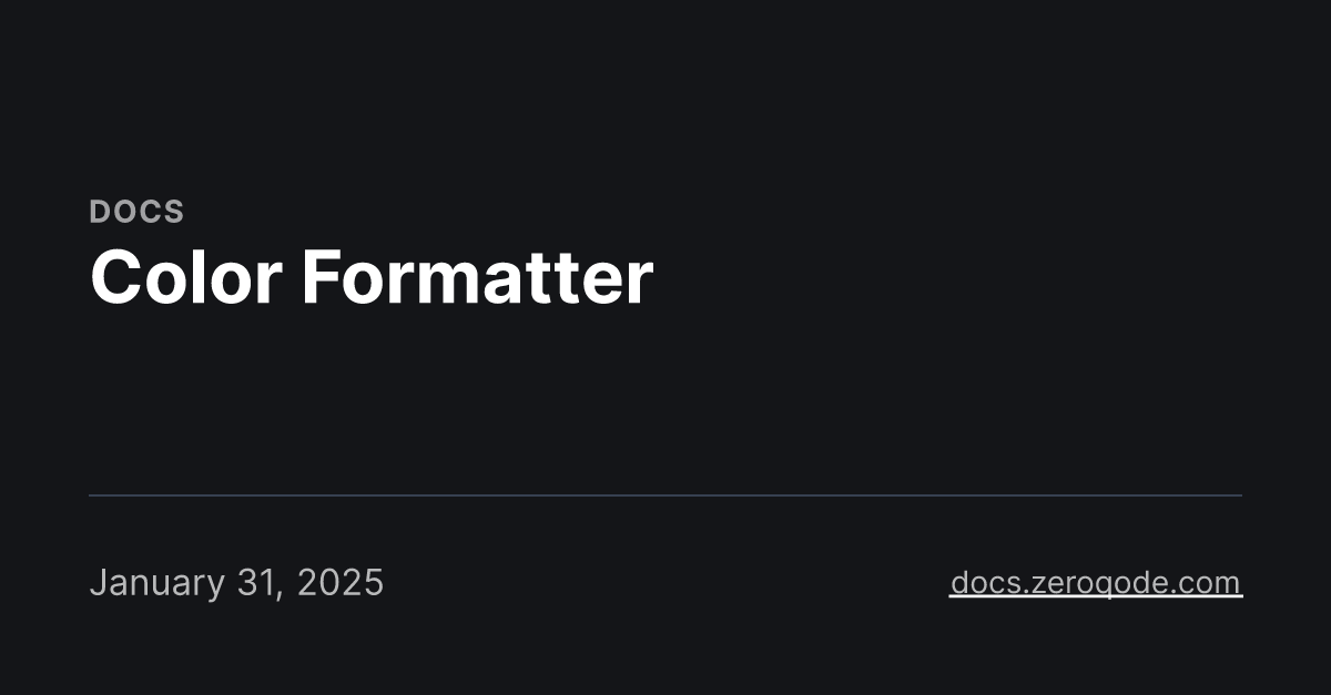 Color Formatter