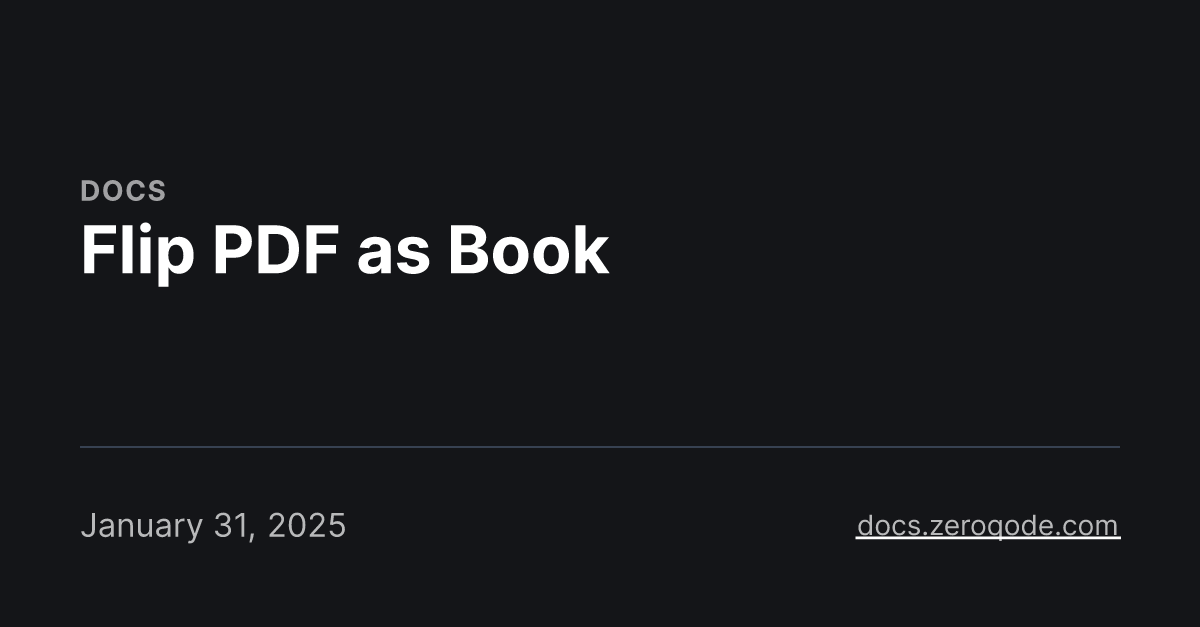 Flip PDF as Book