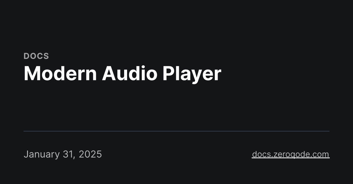 Modern Audio Player