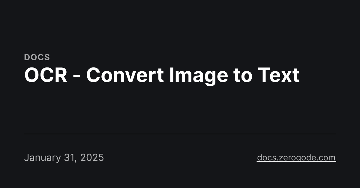 OCR - Convert Image to Text
