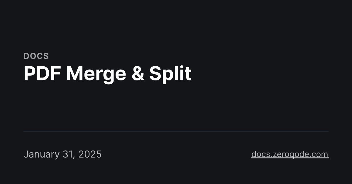 PDF Merge & Split