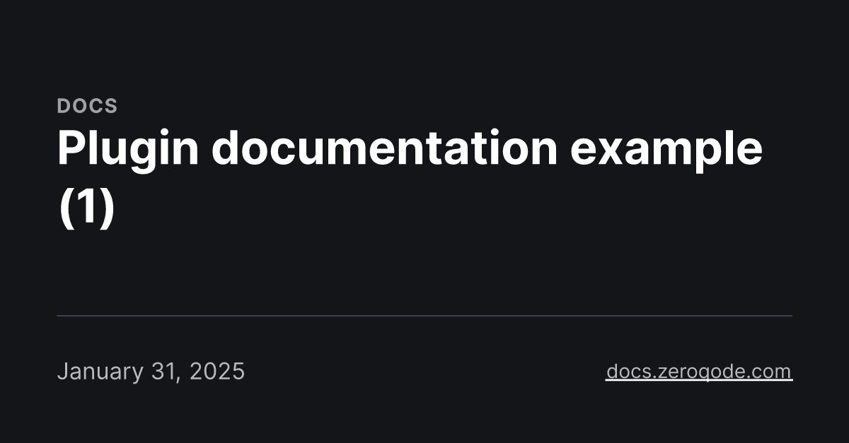 Plugin documentation example (1)