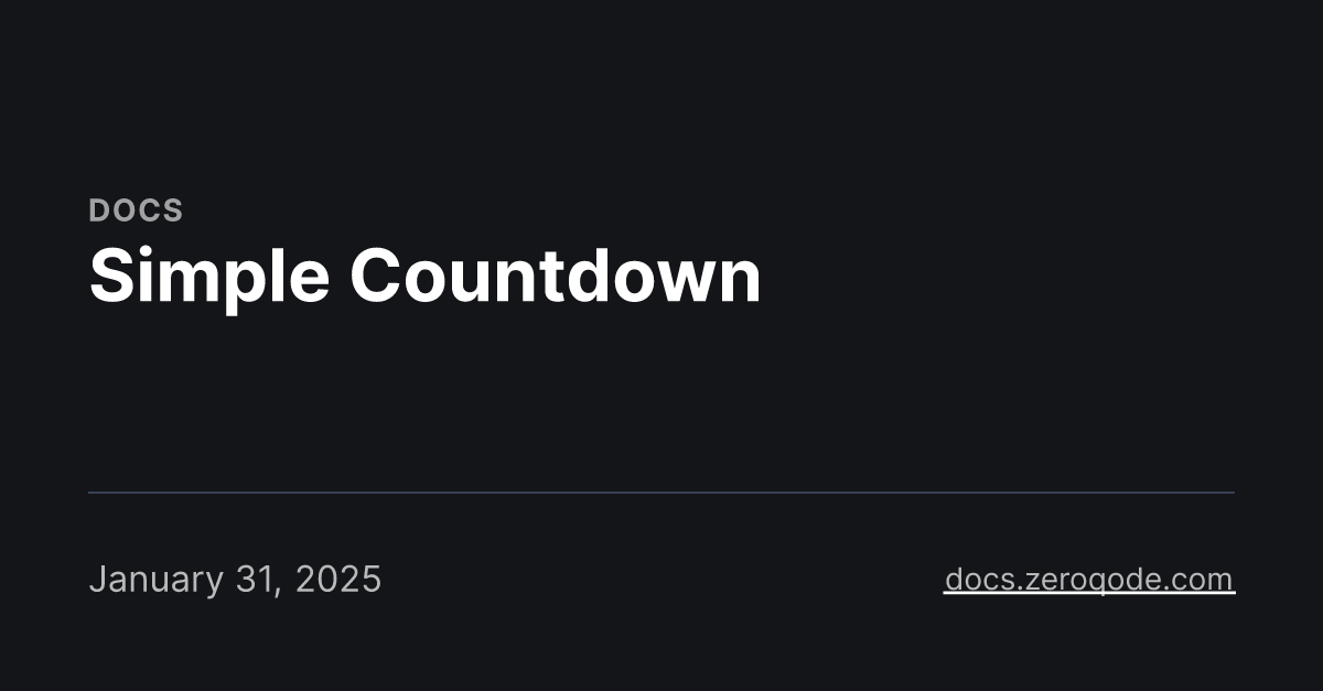 Simple Countdown