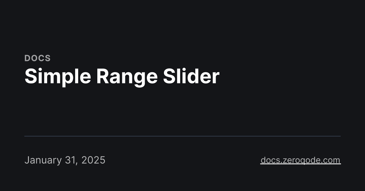 Simple Range Slider