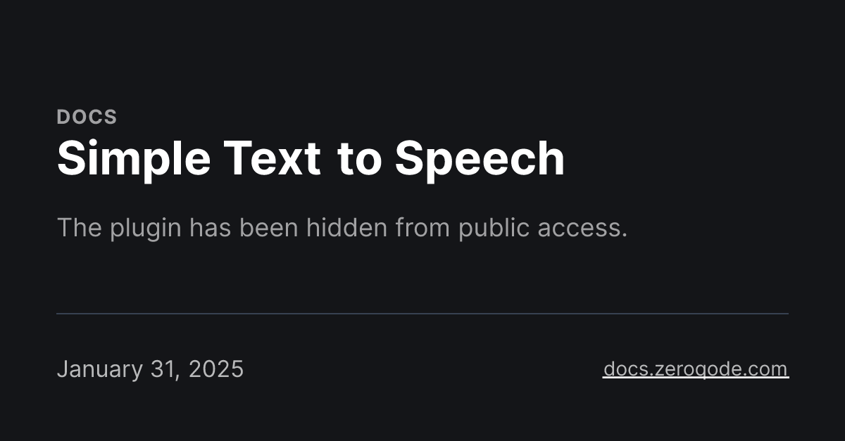 Simple Text to Speech