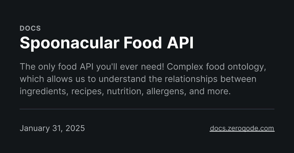 Spoonacular Food API