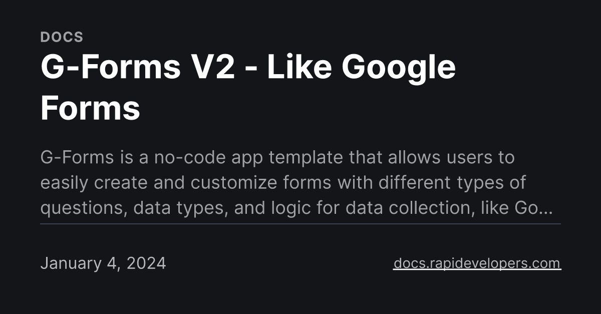 G-Forms V2 - Like Google Forms