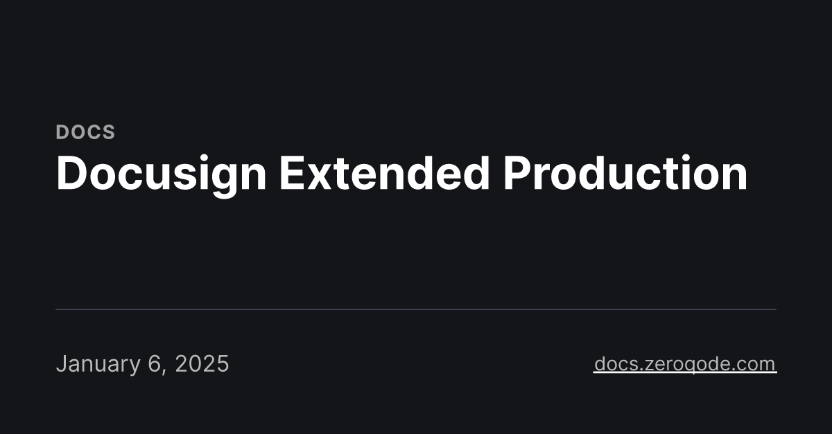 Docusign Extended Production