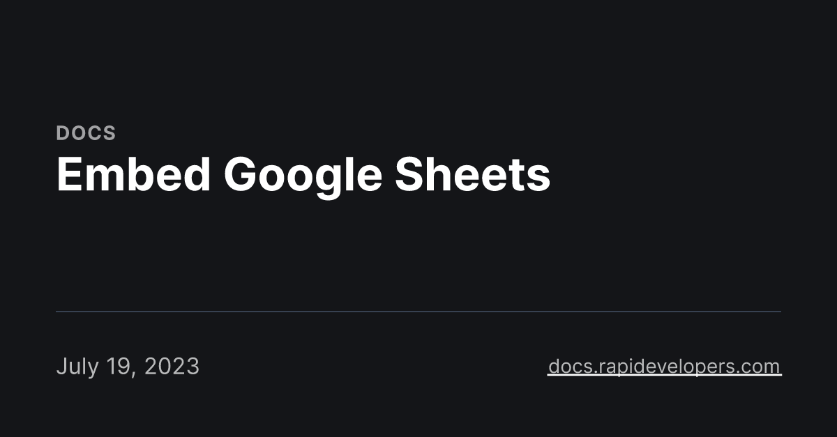 Embed Google Sheets