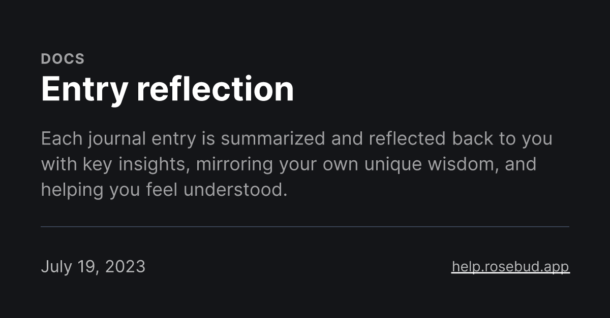 Entry reflection