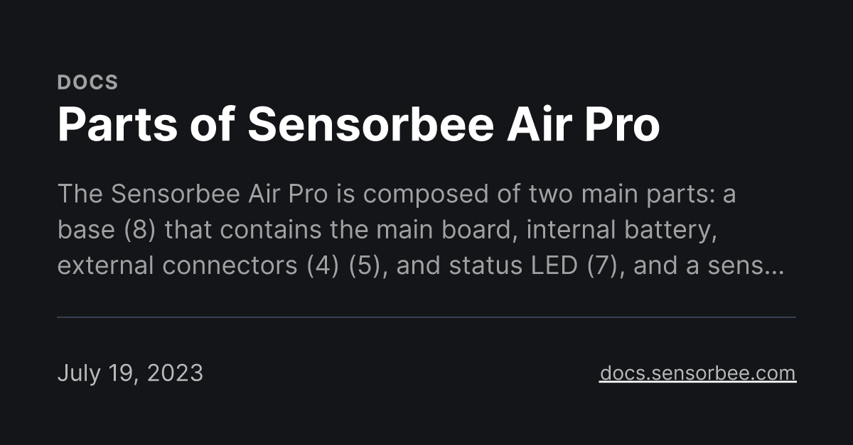Parts of Sensorbee Air Pro