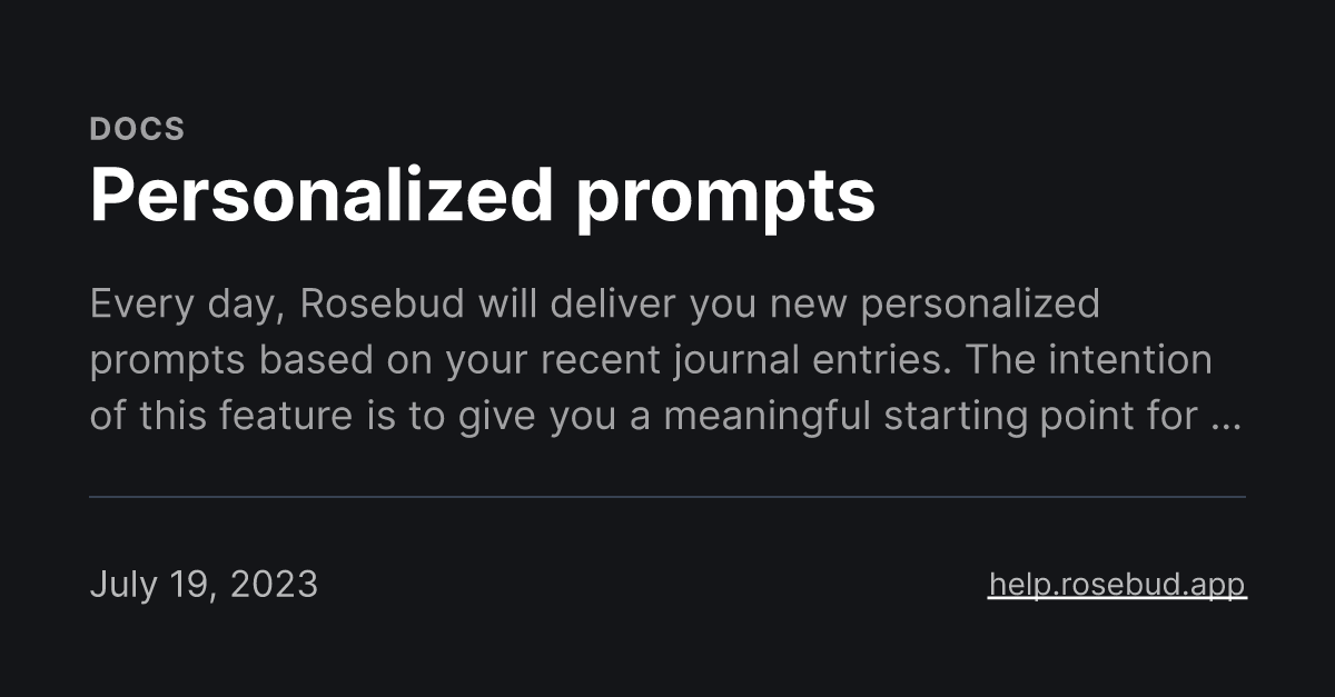 Personalized prompts