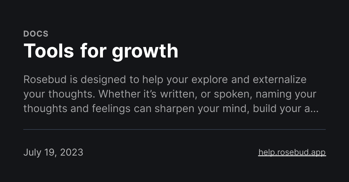 Tools for growth