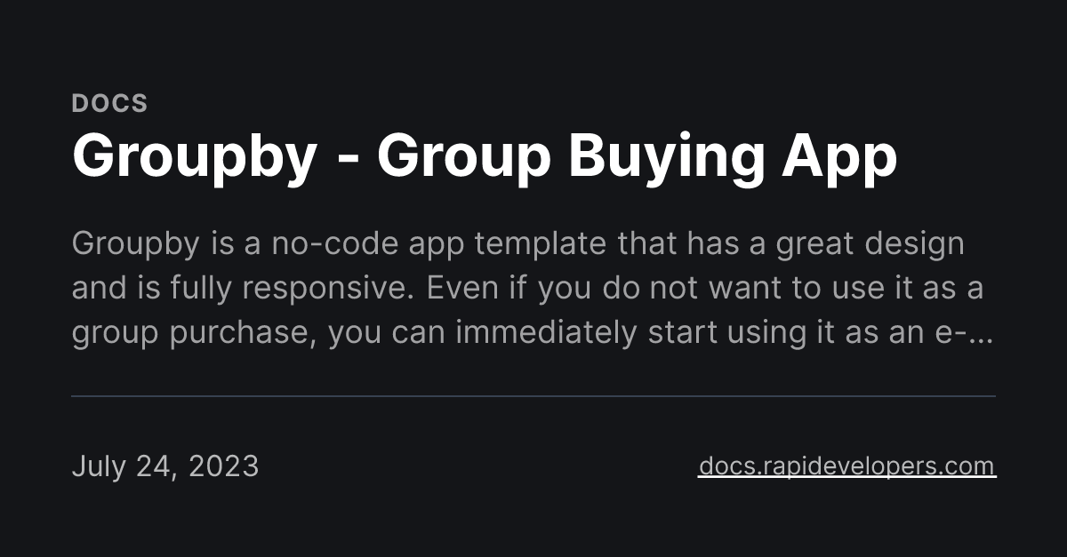 Groupby - Group Buying App