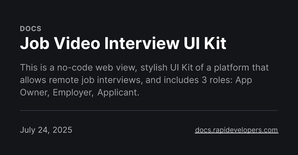 Job Video Interview UI Kit