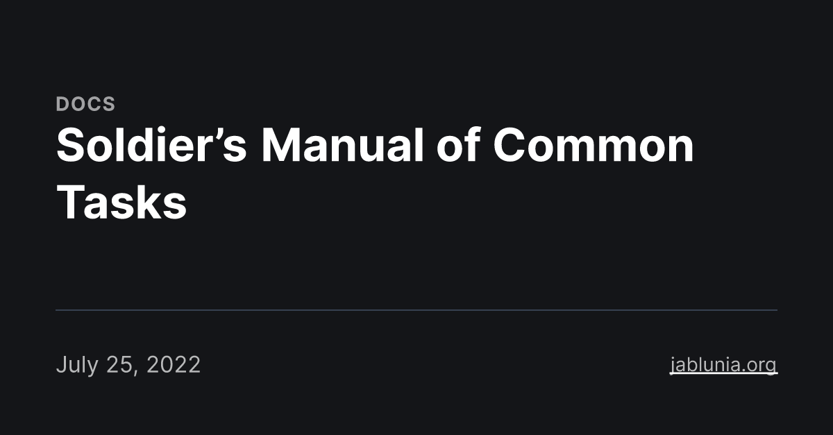 Soldier’s Manual of Common Tasks