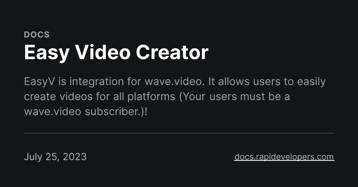 Easy Video Creator