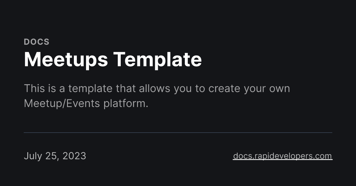 Meetups Template