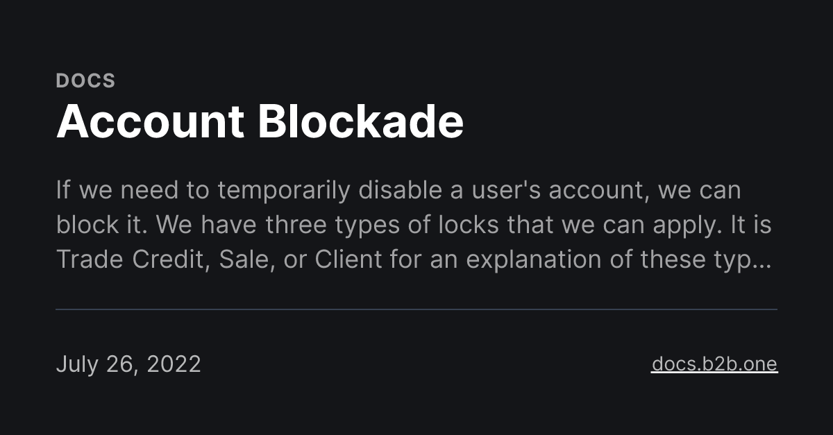 Account Blockade