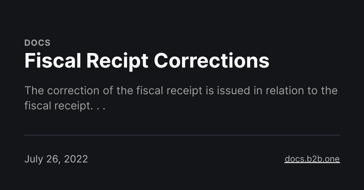 Fiscal Recipt Corrections
