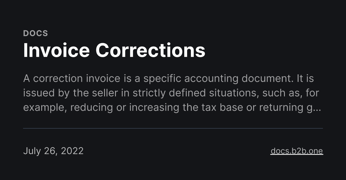 Invoice Corrections