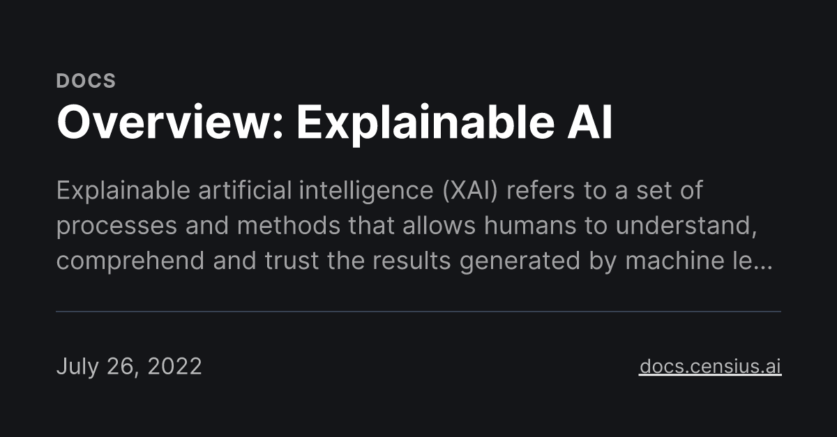 Overview: Explainable AI