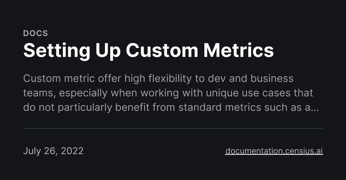 Setting Up Custom Metrics