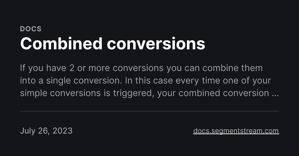 Combined conversions