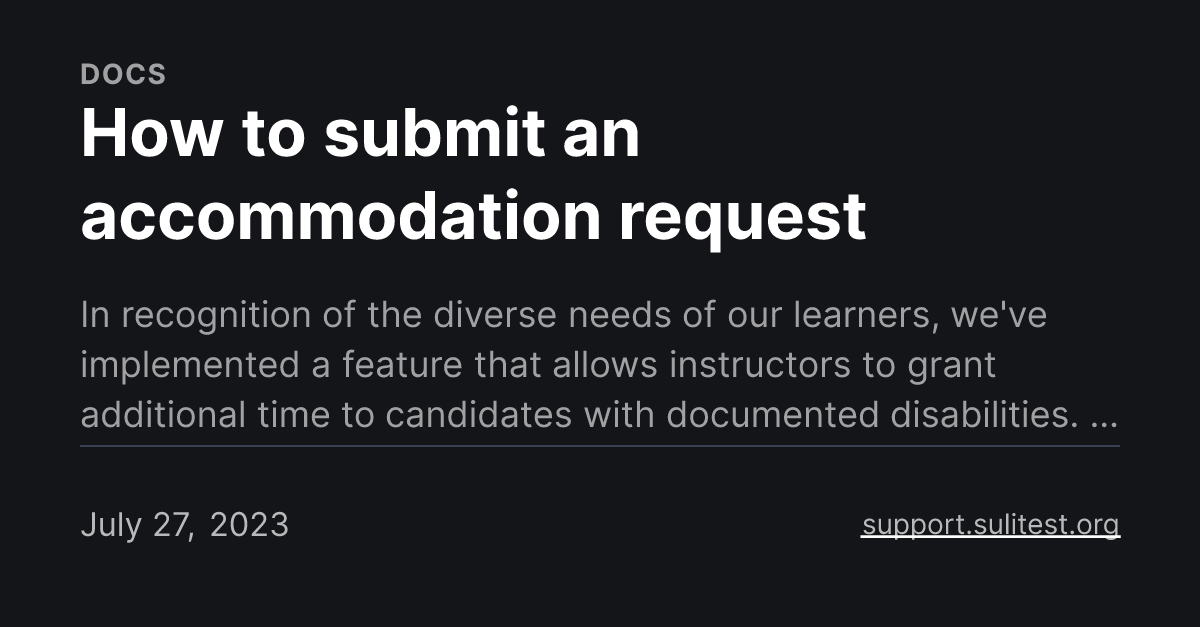 How to submit an accommodation request