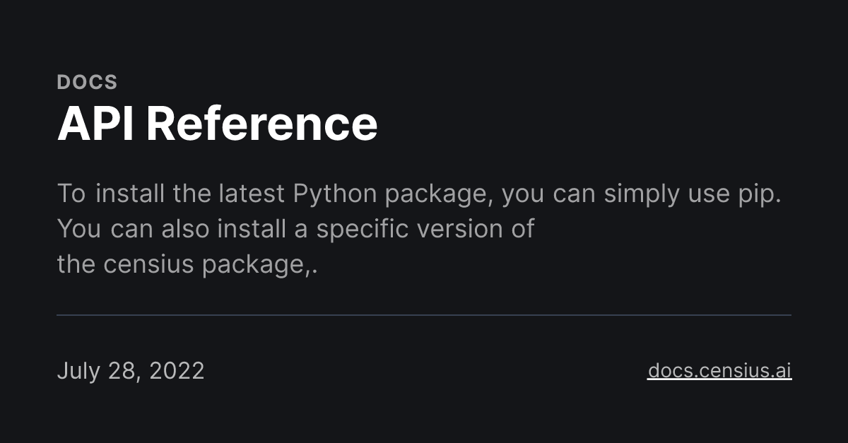 API Reference