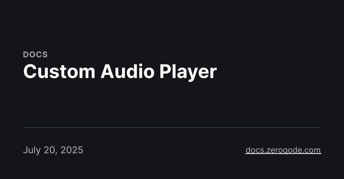 Custom Audio Player