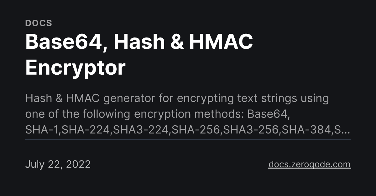 Base64, Hash & HMAC Encryptor