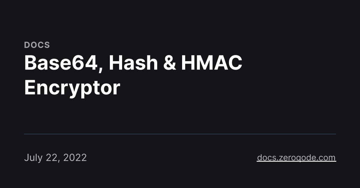 Base64, Hash & HMAC Encryptor
