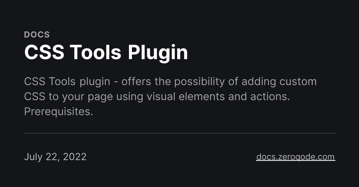 CSS Tools Plugin