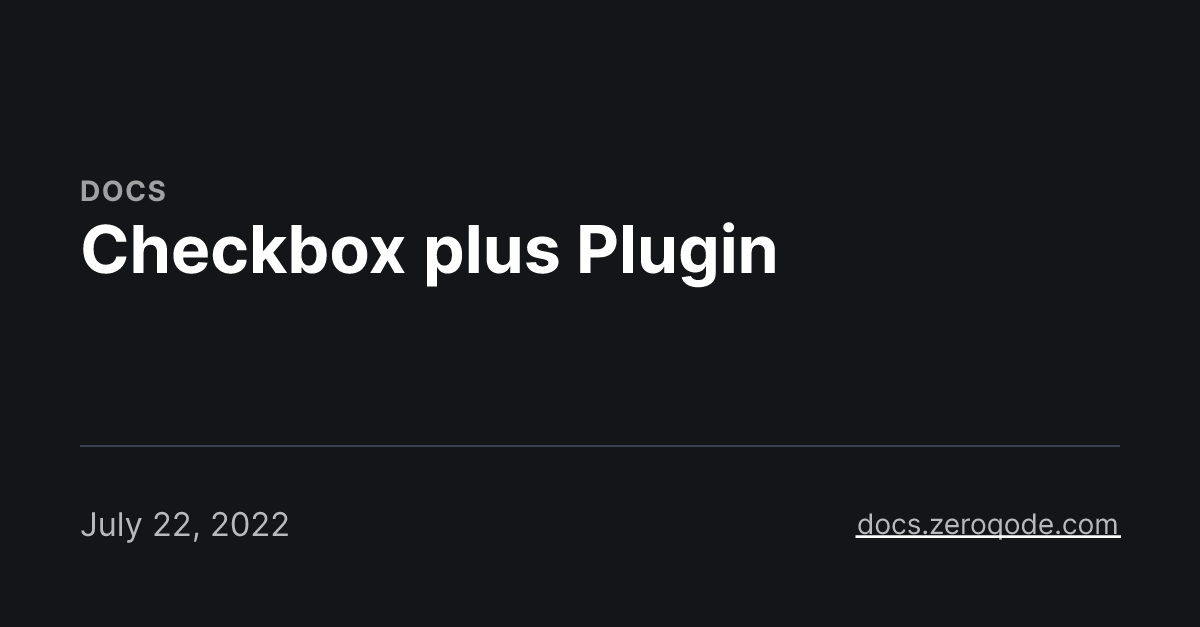 Checkbox plus Plugin