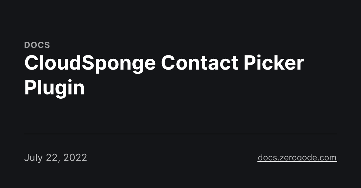 CloudSponge Contact Picker Plugin