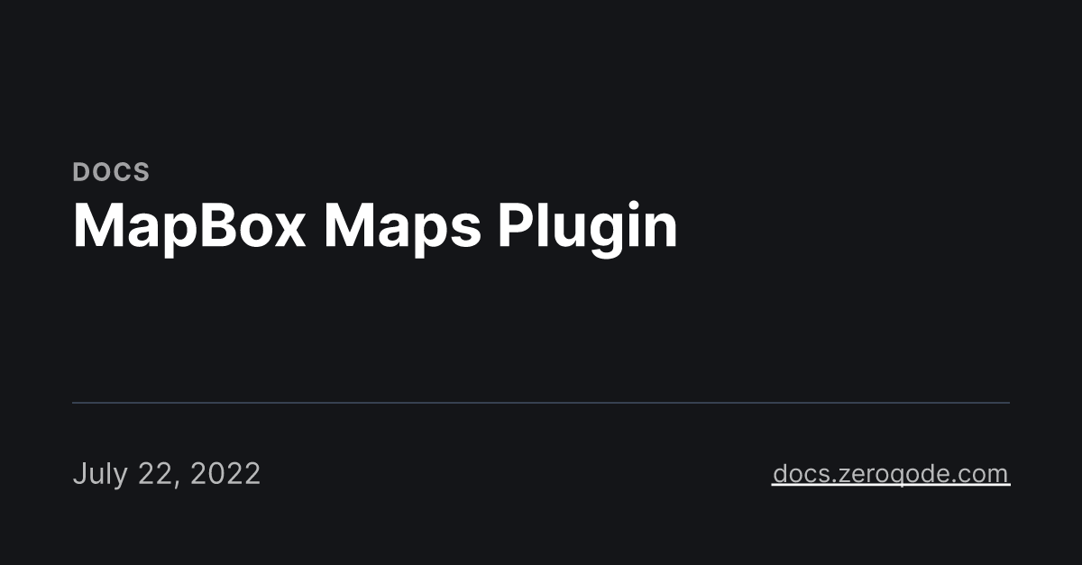 MapBox Maps Plugin