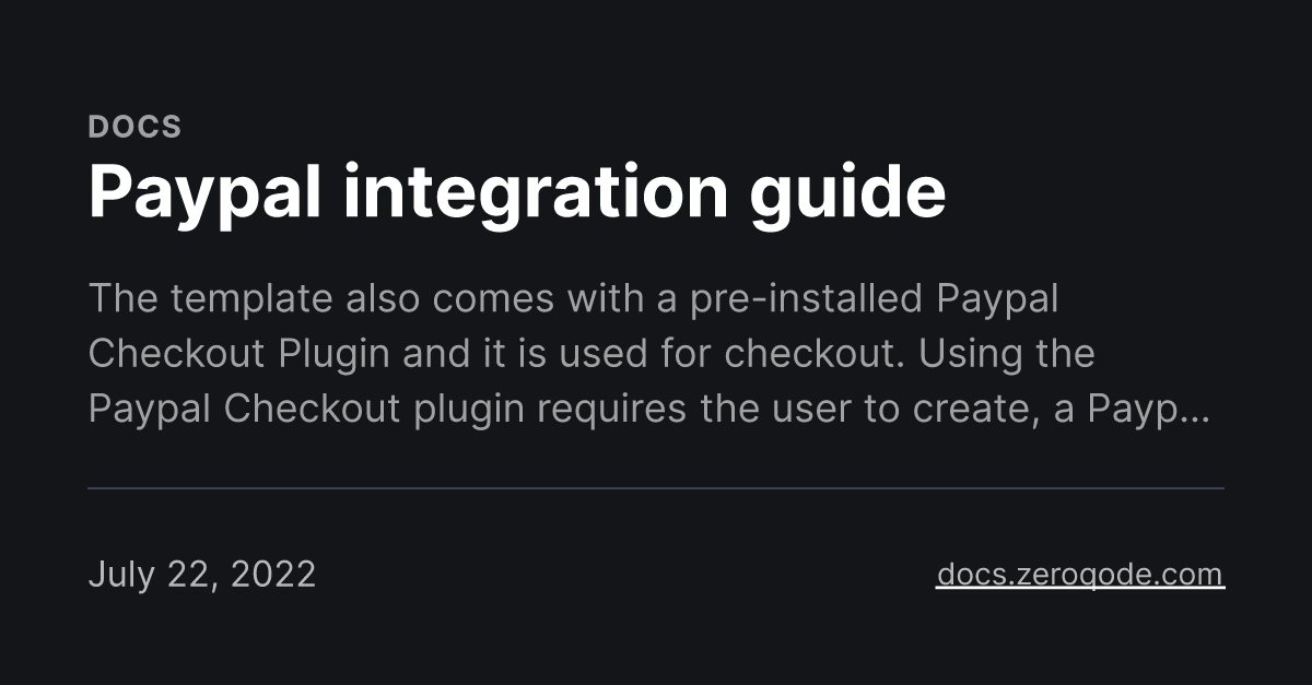 Paypal integration guide