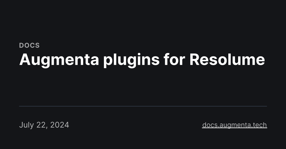 Augmenta plugins for Resolume